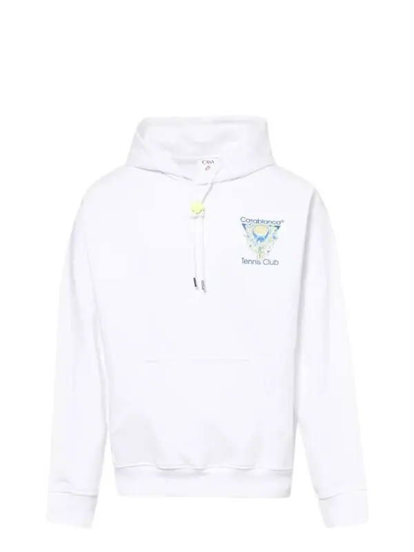 Casablanca Tennis Club Icon Hooded Sweatshirt - White