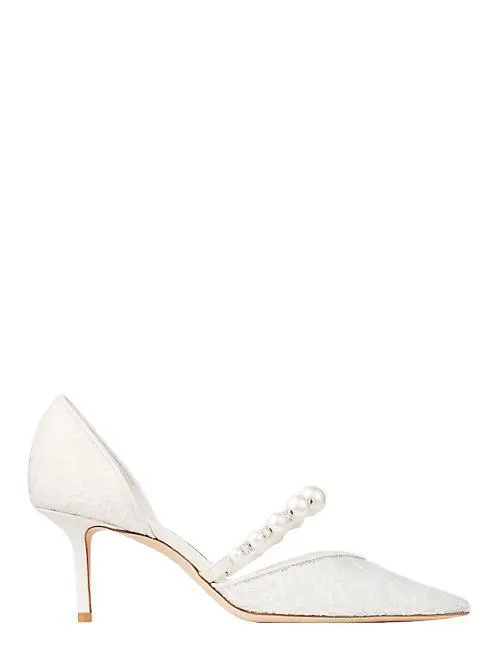 JIMMY CHOO Aurelie 65 Lace Courts - Ivory/white