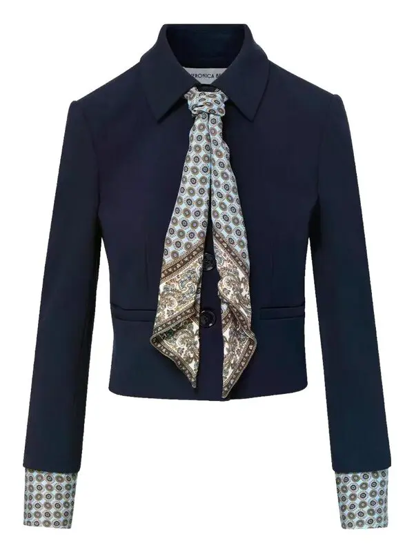 Veronica Beard Ismena Pattern-cuff Jacket - Blue