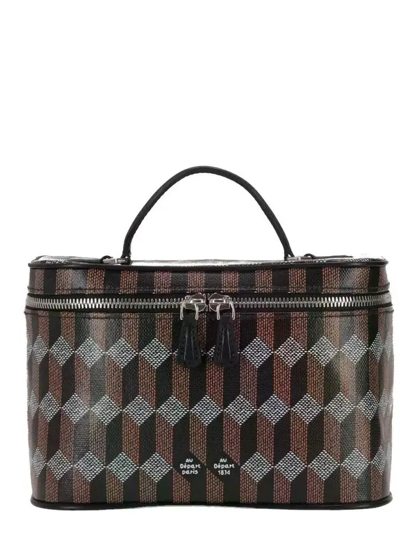 AU DEPART Vanity Case 22 Geometric Makeup Bag - Brown