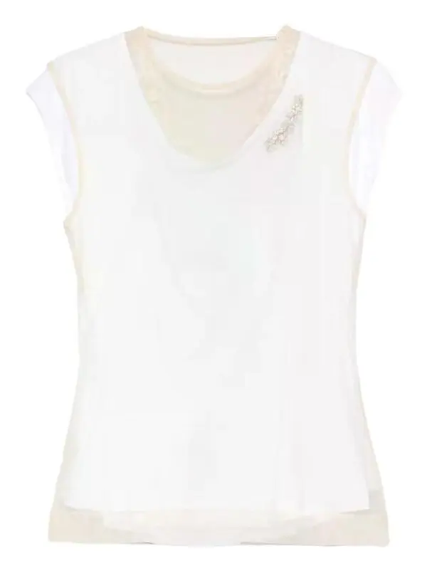 Simone Rocha Layered Lace-trim T-shirt - White