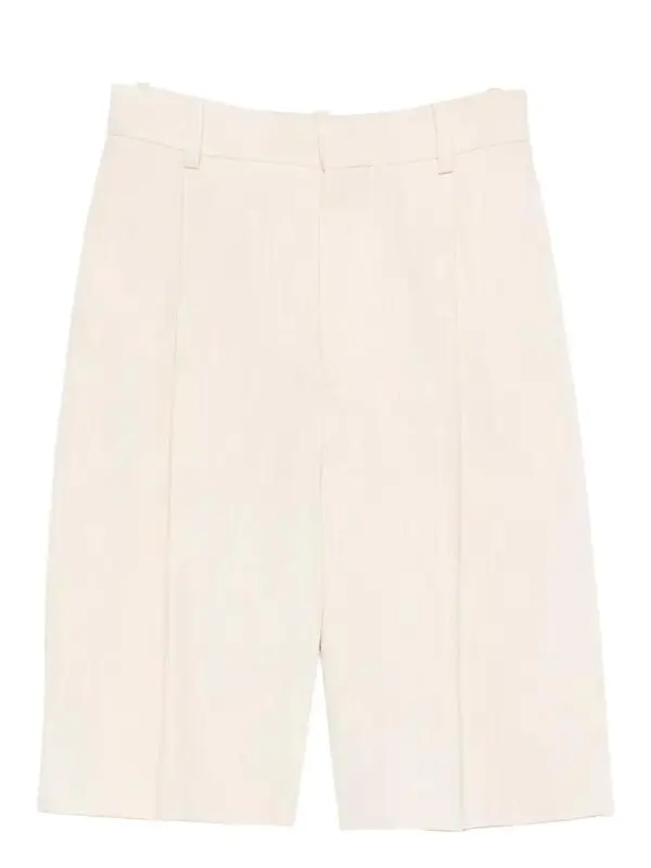 Wardrobe.NYC Tailored Pleated Shorts - Neutrals