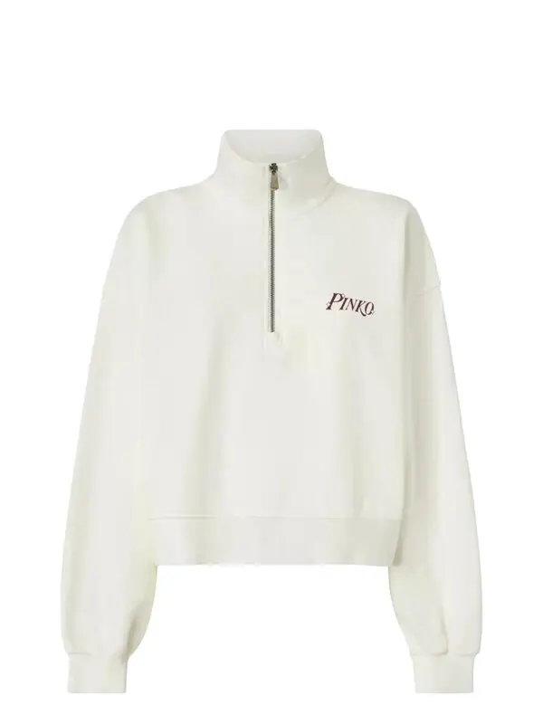 Pinko Quarter-zip Printed Sweatshirt - Neutrals
