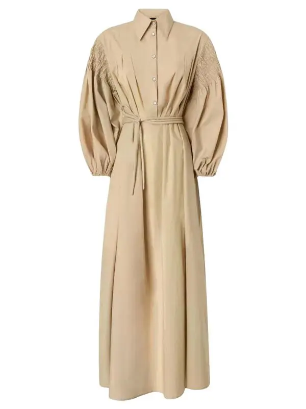 Pinko Balloon-sleeve Embroidered Maxi Dress - Neutrals