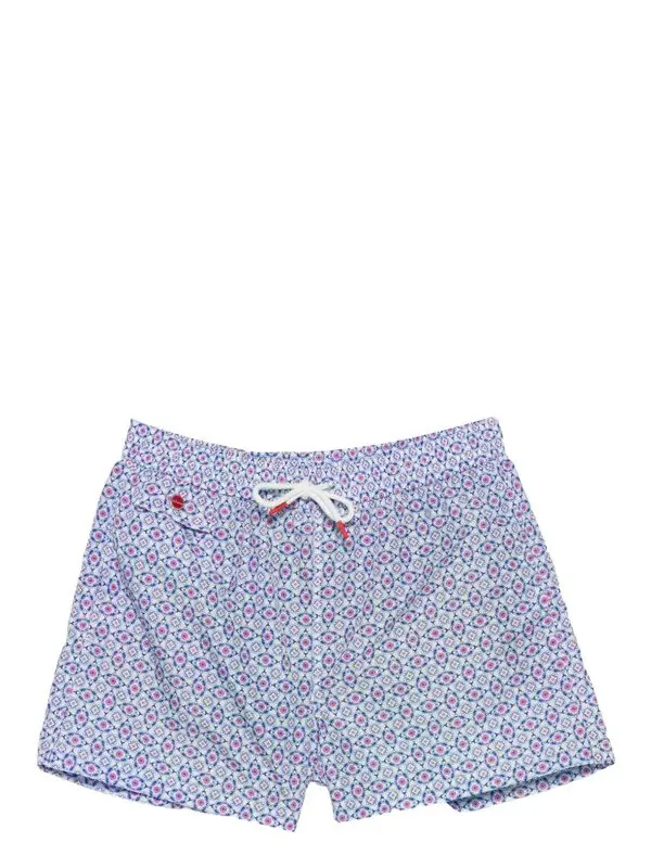 Kiton Patterned Swim Shorts - White