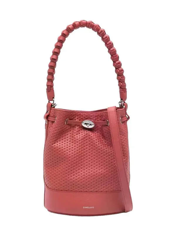 ZANELLATO Casa Venissa Braided-handle Bucket Bag - Red