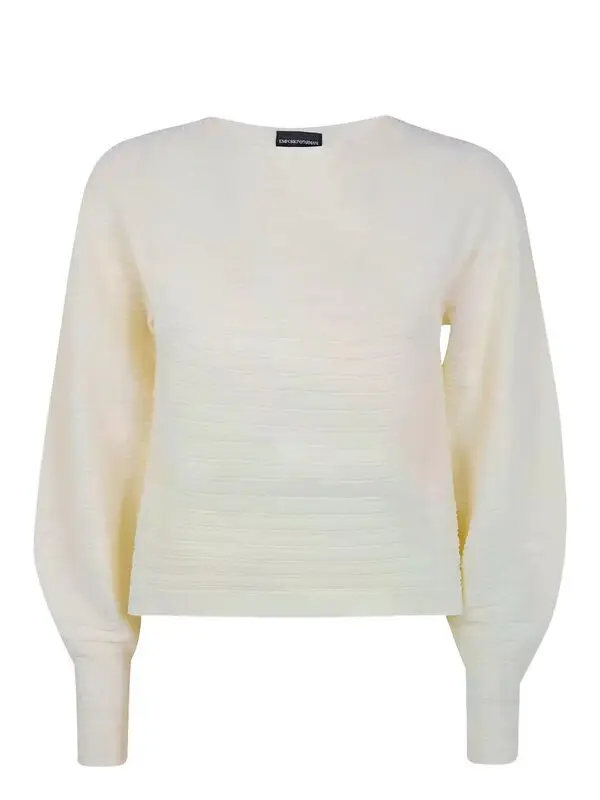Emporio Armani Balloon-sleeve Sweater - Neutrals