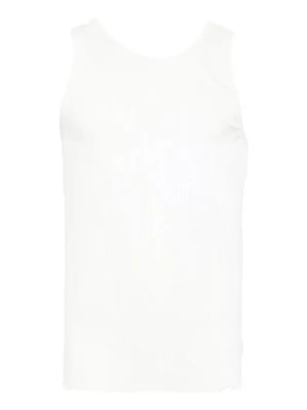 LANVIN Pleated Jersey Tank Top - White