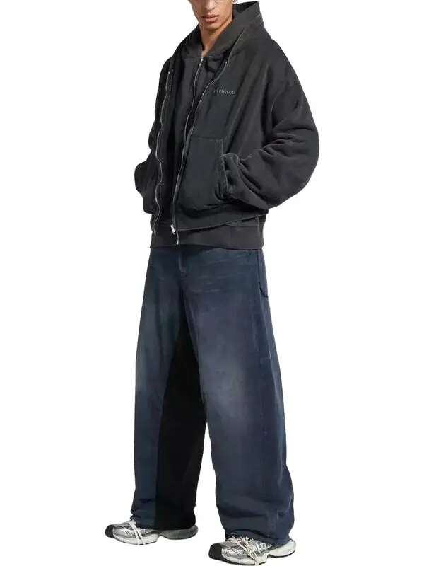 Balenciaga Distressed Raw-cut Wide Leg Jeans - Blue