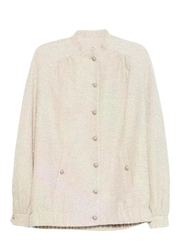 Alessandra Rich Buttoned Embellished Jacket - Neutrals