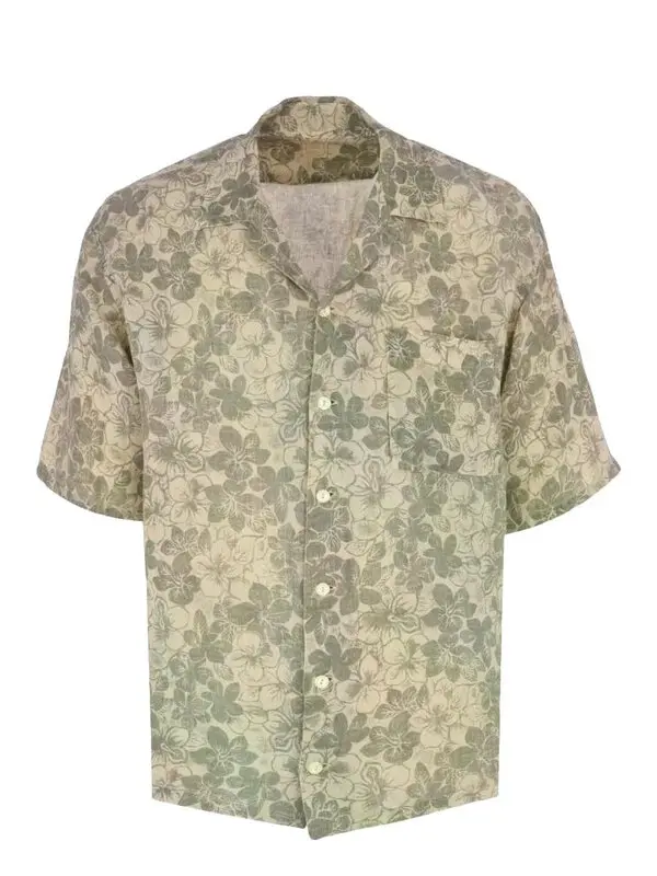 120% Lino Floral Shirt - Neutrals