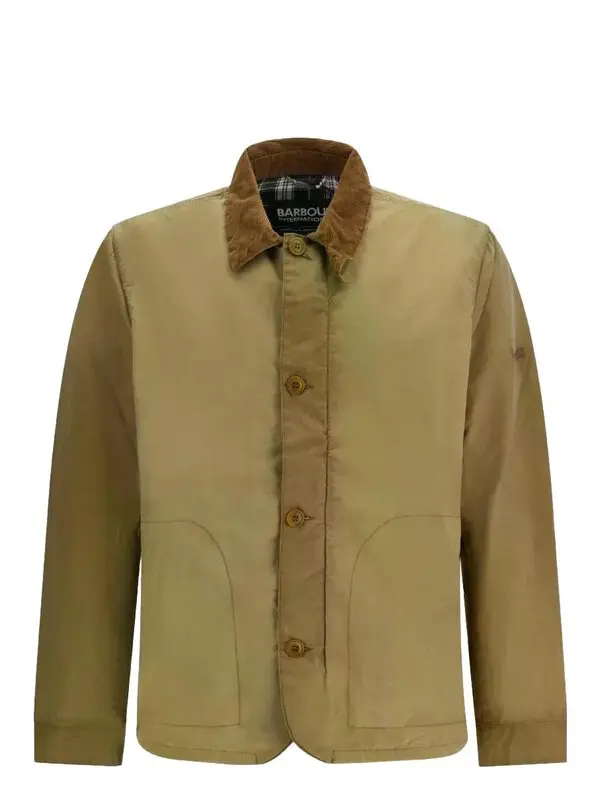 BARBOUR INTERNATIONAL Troon Corduroy-collar Cotton Jacket - Green