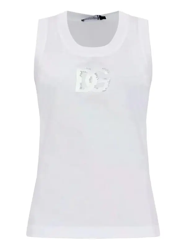 Dolce & Gabbana Logo-detail Tank Top - White