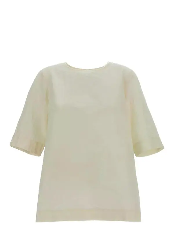 CASEY CASEY Short-sleeved Crinkled T-shirt - Neutrals
