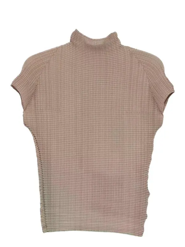 Issey Miyake Ribbed High-neck Top - Neutrals