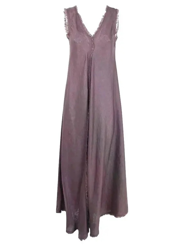 P.a.r.o.s.h Frayed V-neck Dress - Purple