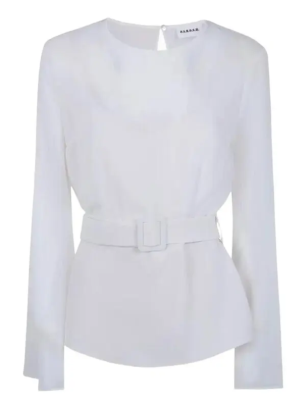 P.a.r.o.s.h Belted Blouse - White
