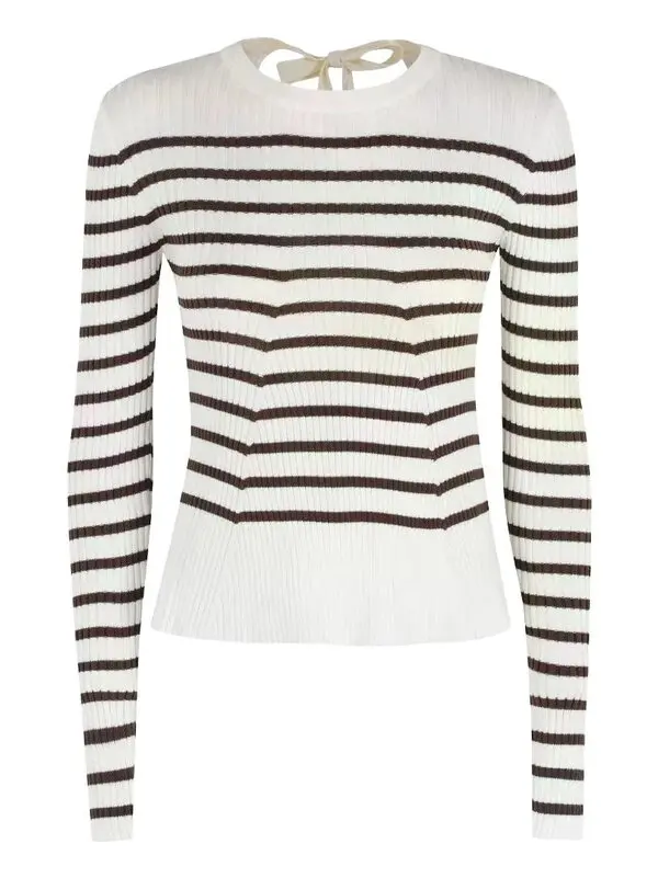 SEMICOUTURE Agacia Striped Sweater - White