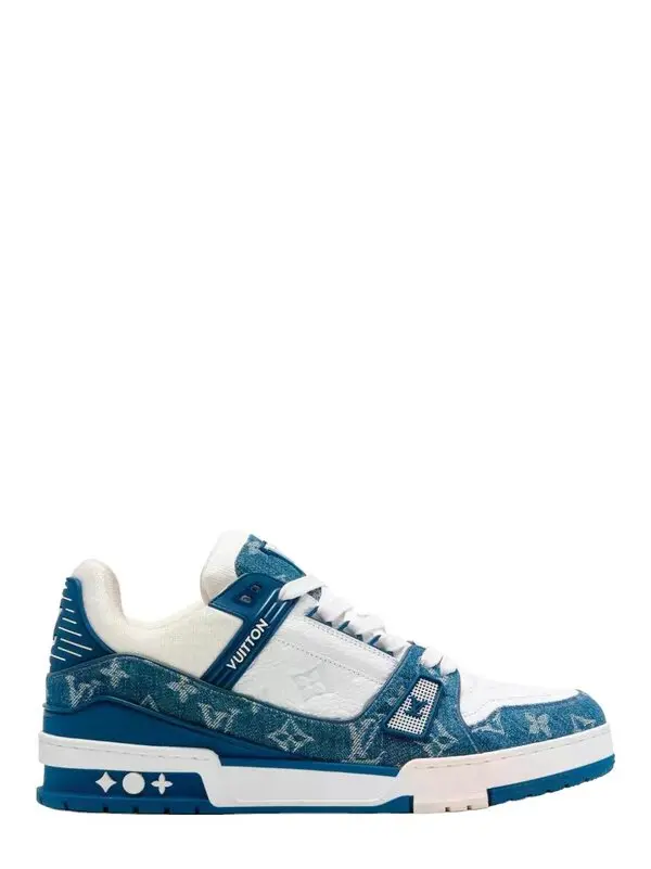 LOUIS VUITTON Trainer Monogram Denim Sneakers - White