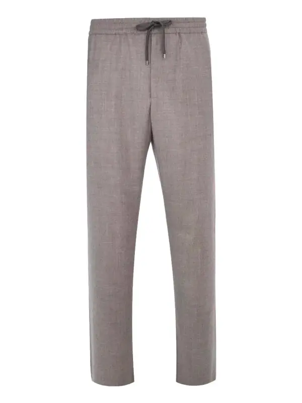 Agnona Drawstring Flannel Track Pants - Neutrals