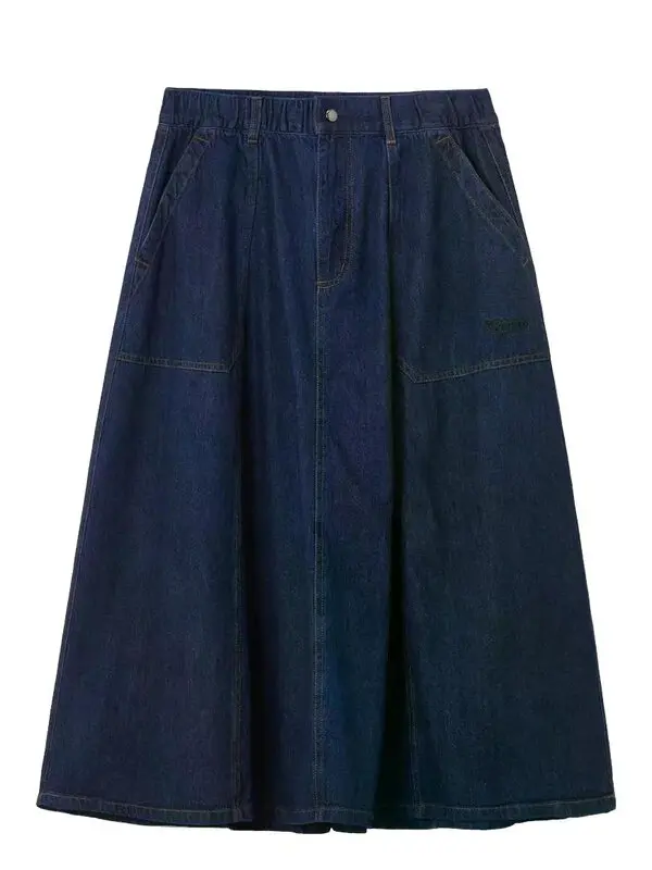 CHOCOOLATE A-line Skirt With Tonal Stitching - Blue