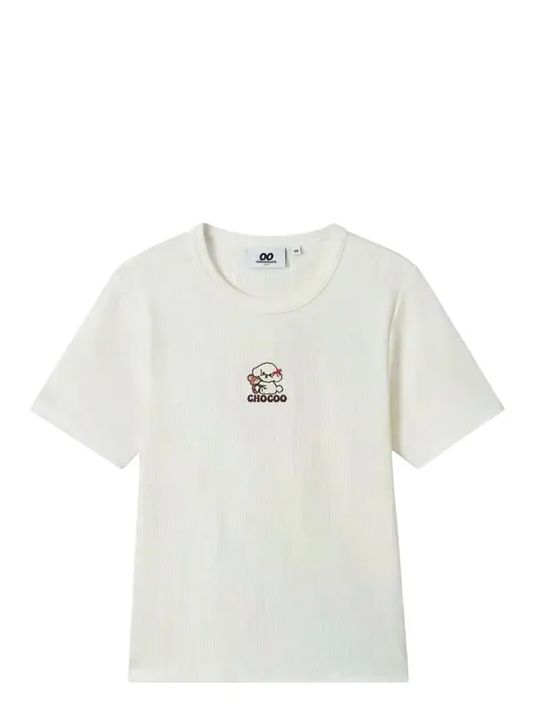 CHOCOOLATE Embroidered-logo T-shirt - Neutrals