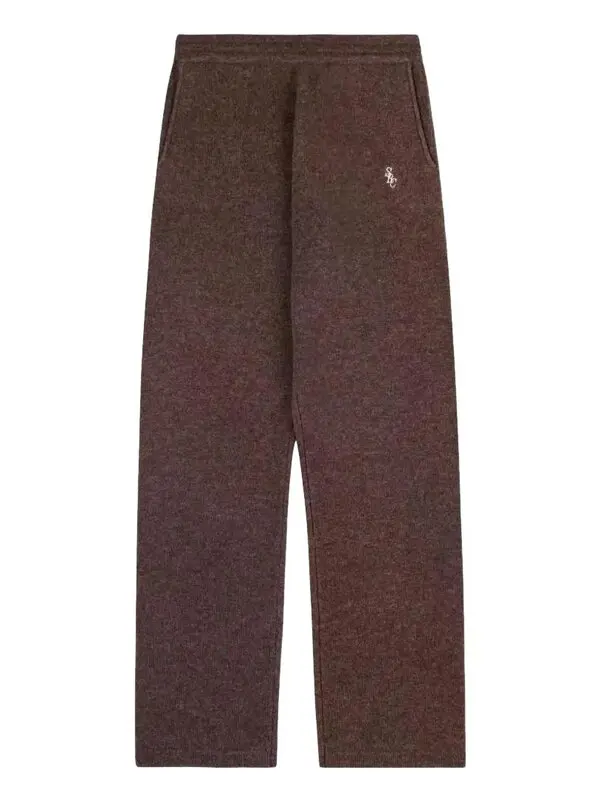 SPORTY & RICH Embroidered-logo Trousers - Brown