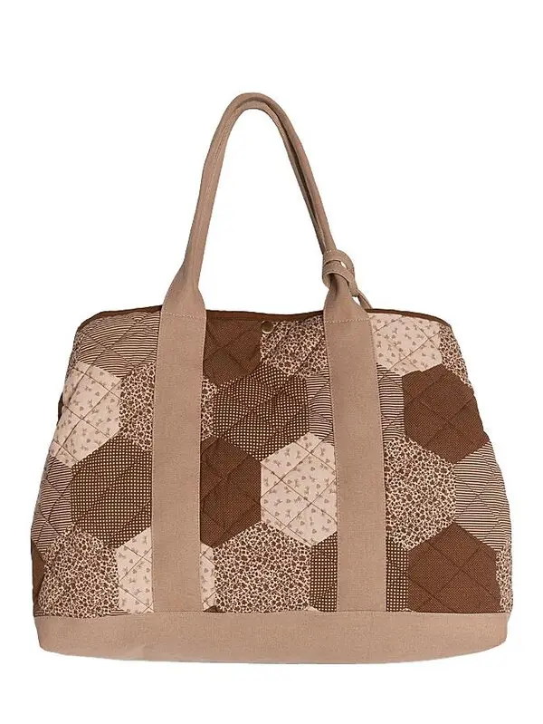 Free People Pippa Patchwork Cotton Tote - Neutral