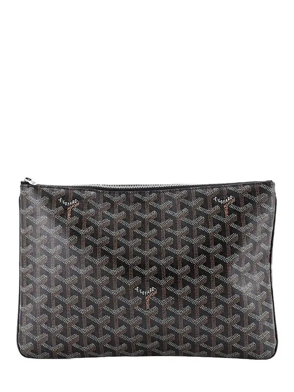 GOYARD Mm Senat Zip Pouch Coated Canvas - Black