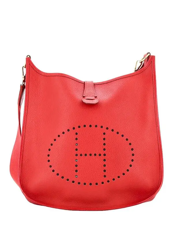 HERMES Gm Evelyne Gen I Clemence Bag - Red