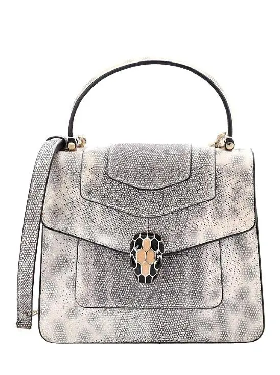 BVLGARI Serpenti Forever Top Handle Bag - Gray