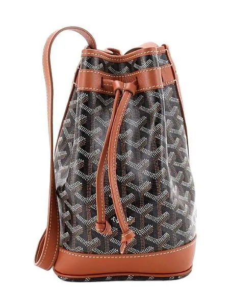 GOYARD Pm Petit Flot Bucket Bag Coated Canvas - Brown