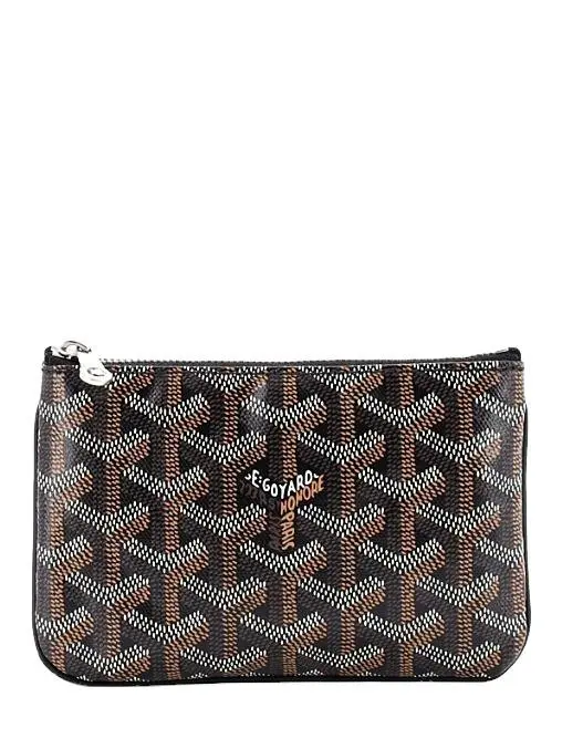 GOYARD Pm Senat Zip Pouch Coated Canvas - Black
