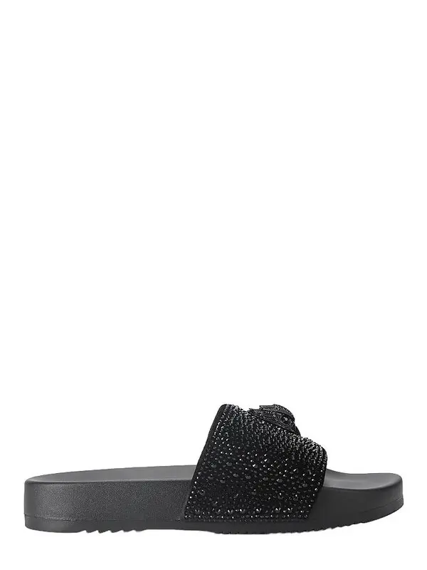 Kurt Geiger Embellished Slide Sandals - Black