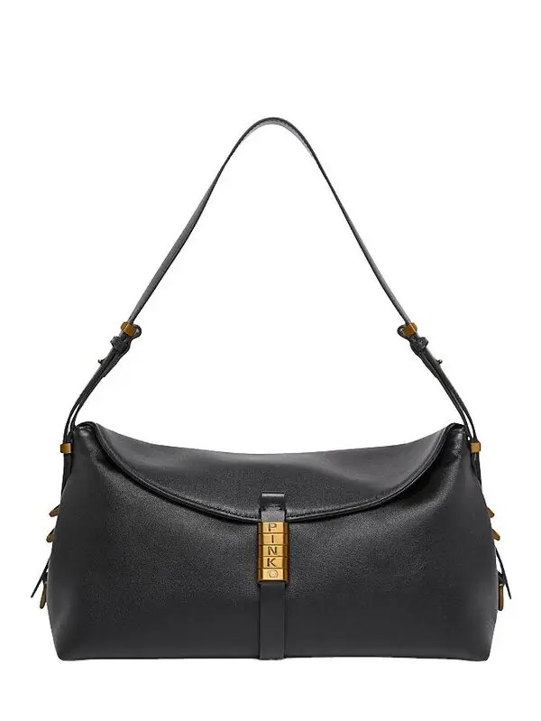 Pinko Saddle Horizontal Leather Shoulder Bag - Zq
