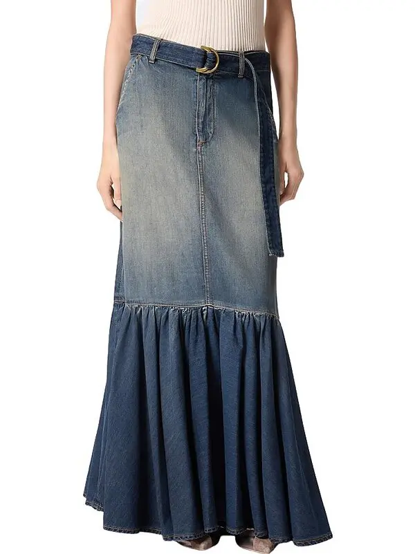 Pinko Guardiano Denim Maxi Skirt - Pjc