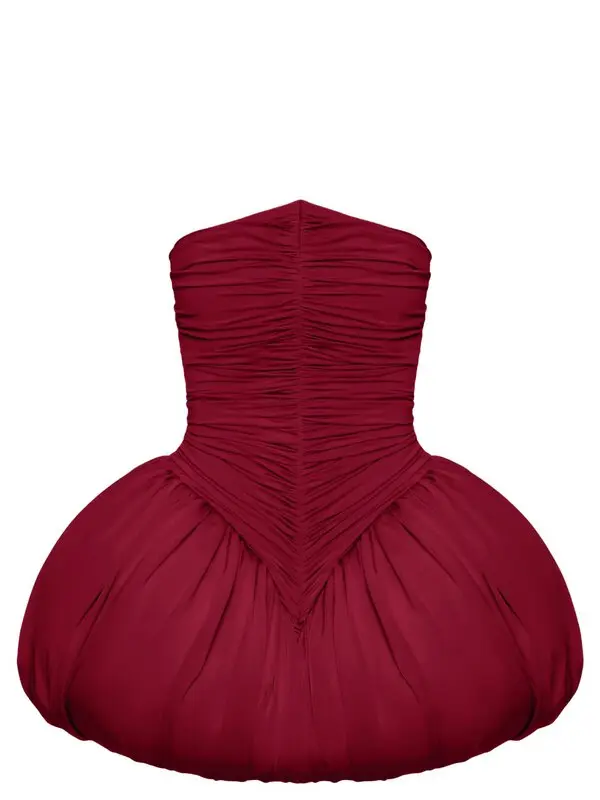 BALYKINA Clara Bubble Mini Dress - Burgundy