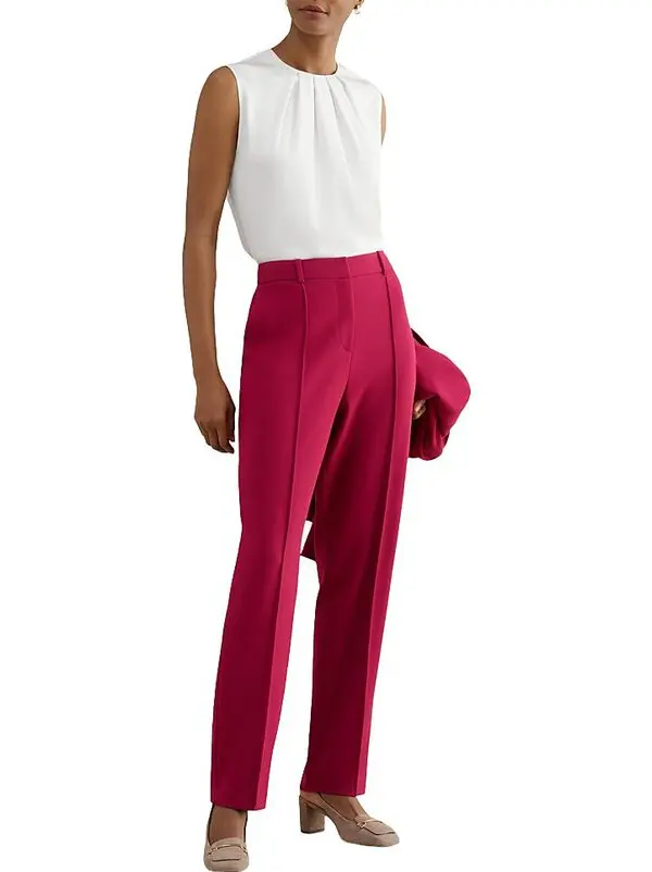 HOBBS LONDON Petite Gemma Straight Pants - Beetroot Pink
