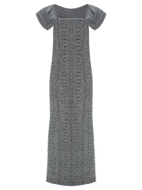 JULYCOLUMN Kiwa Cotton Lace Maxi Dress - Grey