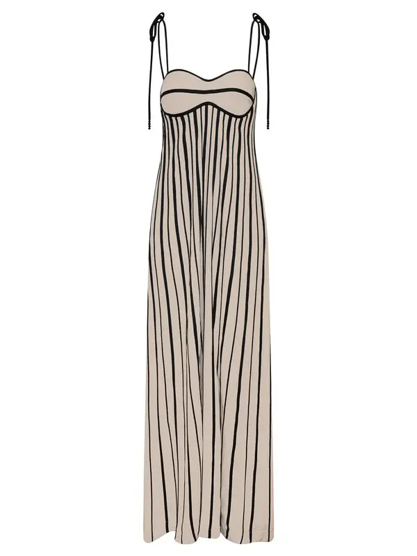 ANDRES OTALORA Para Ella Pleated Maxi Dress - Nude