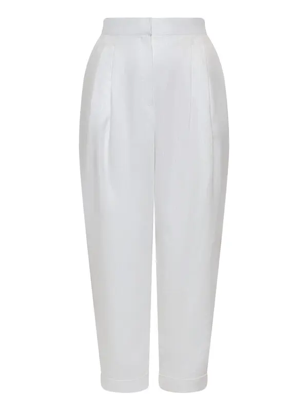 ANDRES OTALORA Velada Mid-rise Linen Straight-leg Pants - Off-white