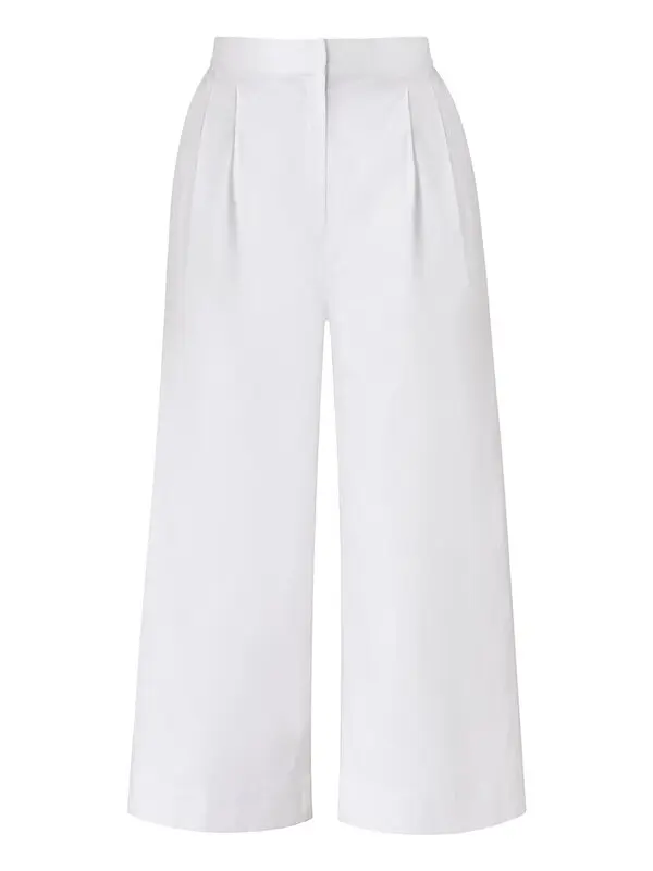 ANDRES OTALORA Te Pienso Stretch-cotton Culotte Pants - Off-white