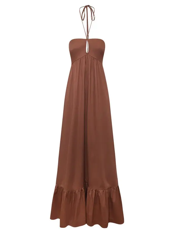 ANDRES OTALORA La Cocoa Strapless Maxi Dress - Brown