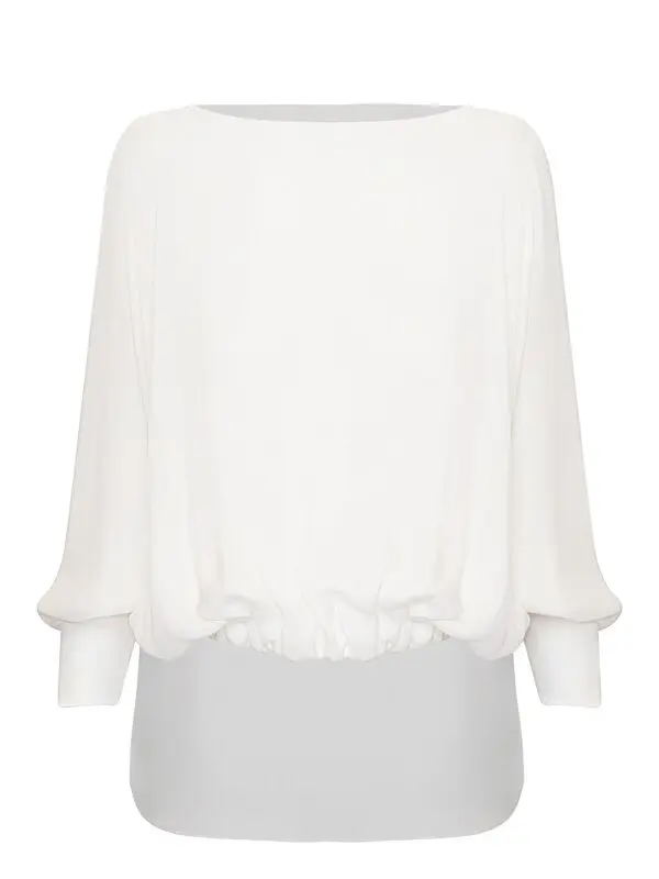 ANDRES OTALORA Lo Sustancial Silk-georgette Blouse - Off-white