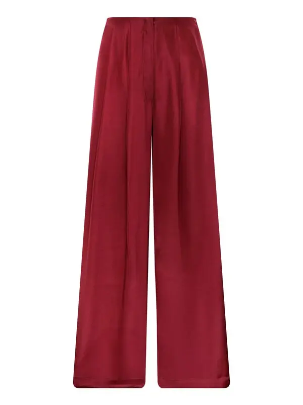 ANDRES OTALORA Origen Mid-rise Silk Wide-leg Pants - Red