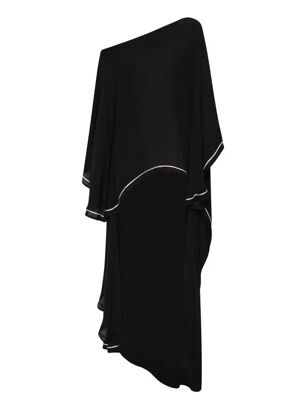 ANDRES OTALORA Permanecer Cape-sleeve Silk-georgette Blouse - Black