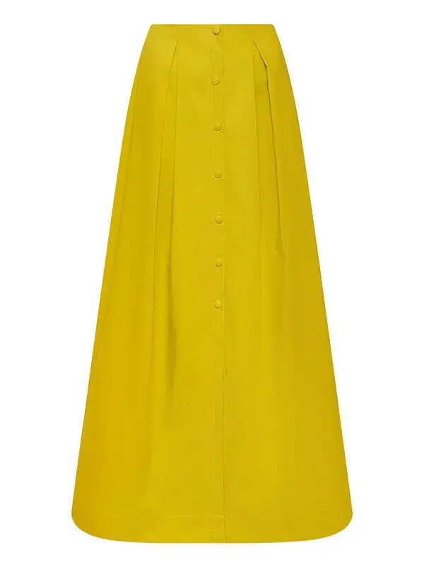 ANDRES OTALORA Lo Acabado Cotton-poplin Maxi Skirt - Lime Green