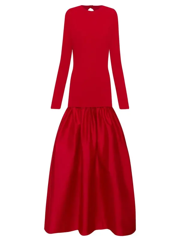 ANDRES OTALORA En Tus Ojos Long-sleeve Maxi Dress - Red