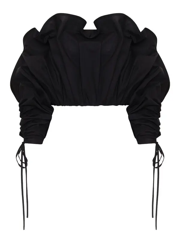 ANDRES OTALORA Aqui Permanece Off-the-shoulder Top - Black