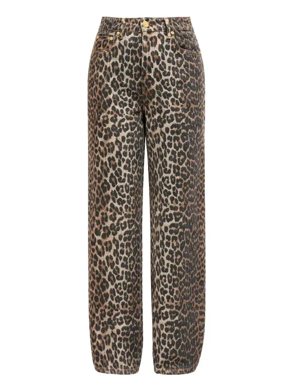 GANNI Lari Leopard Print Jeans - Animalier